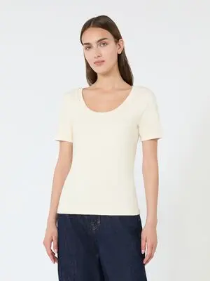 Max Mara Fine Rib-knit Jersey T-shirt