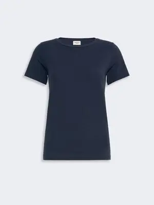 Max Mara Stretch Jersey T-shirt With Logo Detail - Navy
