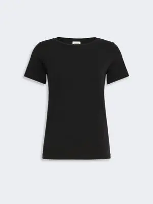 Max Mara Stretch Cotton Jersey T-shirt With Butterfly Logo - Black