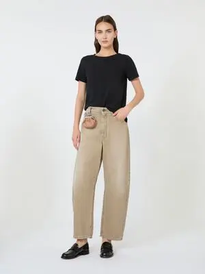 Max Mara Stretch Cotton Jersey T-shirt With Butterfly Logo - Black