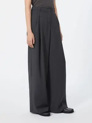 Max Mara Woolen Cloth Palazzo Trousers - Dark Grey