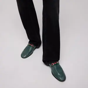 Gucci Leather Horsebit Loafers - Green