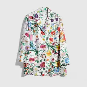 Gucci Printed Silk Twill Shirt - White