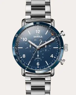 Shinola Canfield Sport 45mm Chronograph Stainless Steel Bracelet Watch - Blue
