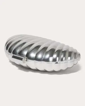 Simkhai Monet Shell Clutch With Chain Strap - Silver