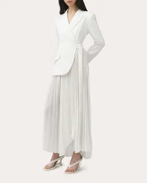 Simkhai Ambretta Pleated Crepe Combo Midi Dress