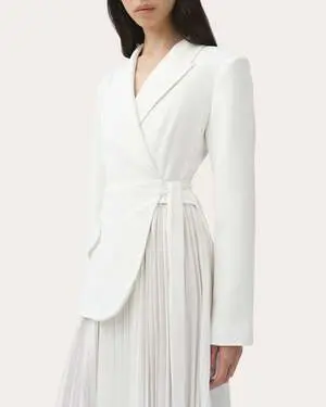 Simkhai Ambretta Pleated Crepe Combo Midi Dress