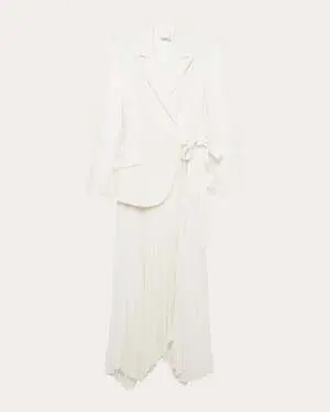 Simkhai Ambretta Pleated Crepe Combo Midi Dress