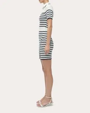 Simkhai Miranda Stripe Knit Polo Mini Dress