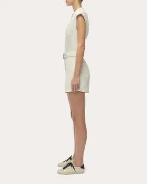 Simkhai Belted Linen Blend Romper