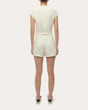Simkhai Belted Linen Blend Romper