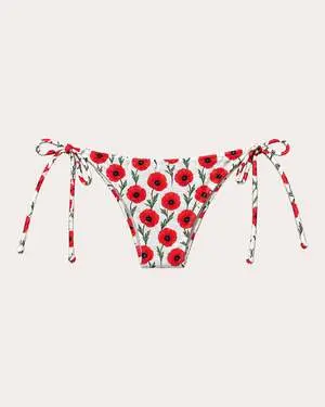 VERDELIMON Bauta Floral String Bikini Bottoms - Red