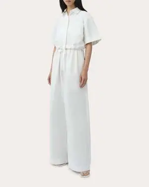 Simkhai Rhea Cotton Faille Wide-leg Pants - White