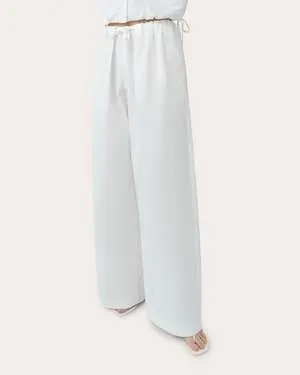 Simkhai Rhea Cotton Faille Wide-leg Pants - White