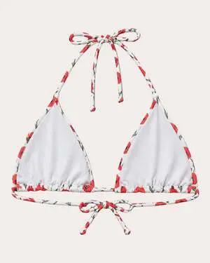 VERDELIMON Moa Floral Triangle Bikini Top - Red