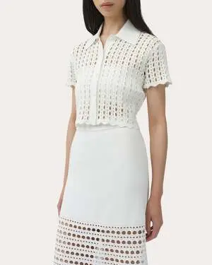 Simkhai Arlan Eyelet Stitch Camp Shirt