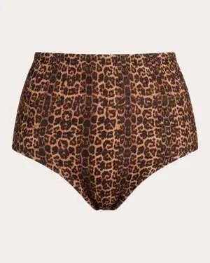 VERDELIMON Banes Leopard High-rise Bikini Bottoms - Brown