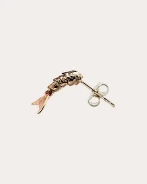 BIBI VAN DER VELDEN 18k Rose And White Mini Mermaid Stud Earring