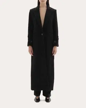 JOAEN Mylah Wool Cashmere Single-breasted Coat - Black