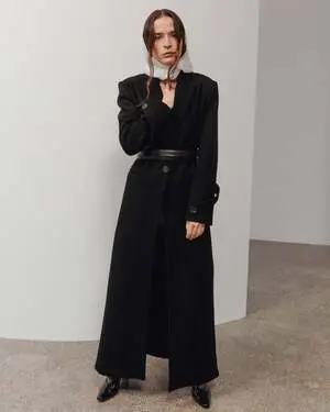 JOAEN Mylah Wool Cashmere Single-breasted Coat