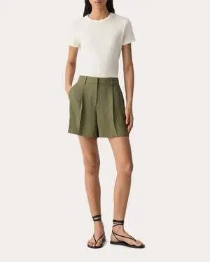 Theory Fluid Pleated Shorts