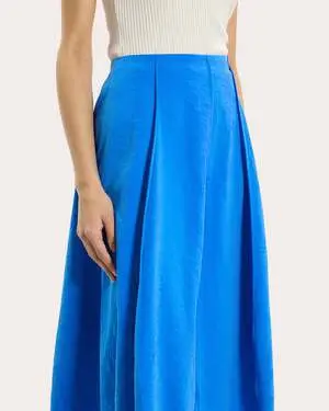 Theory Relaxed Silk Curved Parachute Midi Skirt
