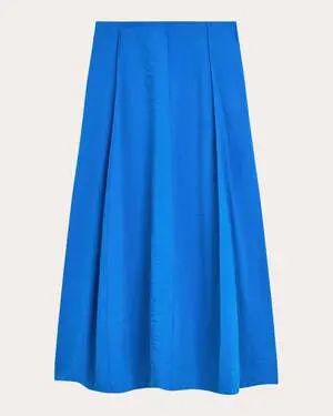 Theory Relaxed Silk Curved Parachute Midi Skirt