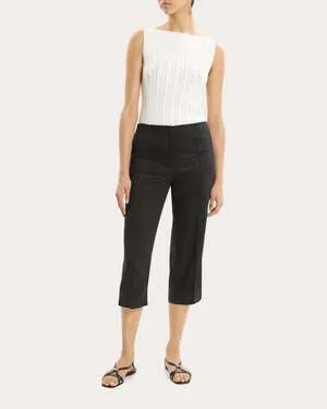 Theory Textured Knit Boatneck Top - White