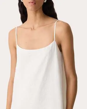 Theory Relaxed Silk Blend Slip Dress - White