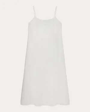 Theory Relaxed Silk Blend Slip Dress - White