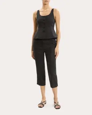 Theory Peplum Vest Top - Black