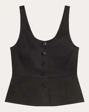 Theory Peplum Vest Top - Black