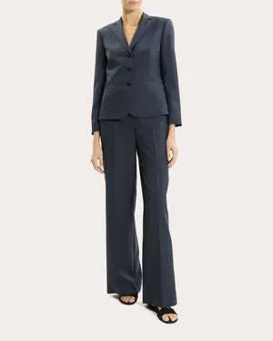 Theory City Twill Shrunken Blazer - Blue