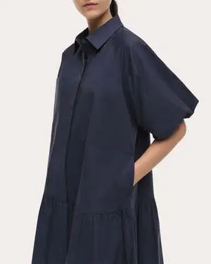 Simkhai Crissy Poplin Drop-waist Shirt Dress - Blue