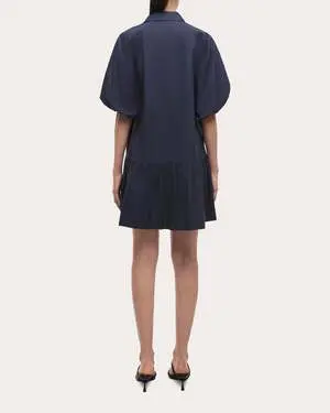 Simkhai Crissy Poplin Drop-waist Shirt Dress - Blue