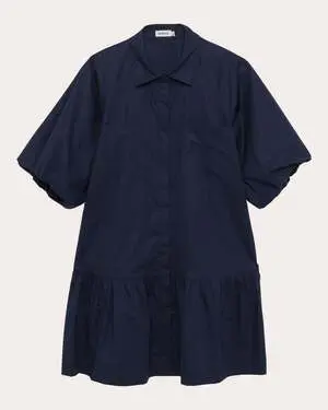 Simkhai Crissy Poplin Drop-waist Shirt Dress - Blue