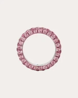 GRAZIELA 18k Gold Sapphire Band Ring - Pink