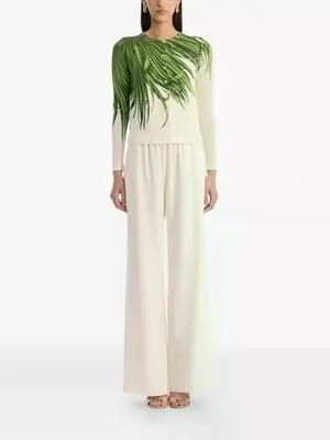 Oscar De La Renta Palm Leaves Cardigan
