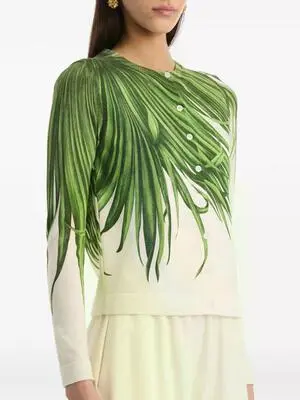 Oscar De La Renta Palm Leaves Cardigan