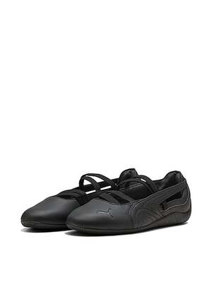 Pink Puma Speedcat Leather Ballet Flats - Black