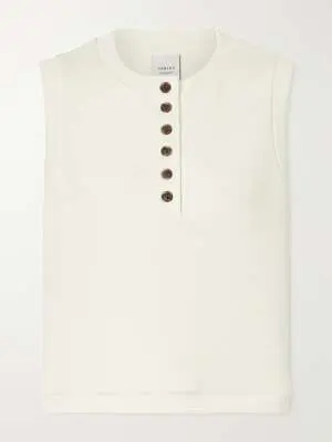 Varley Marla Embellished Jersey Tank Top - Cream