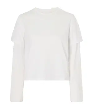 Still Here Double Cotton-jersey T-shirt - White