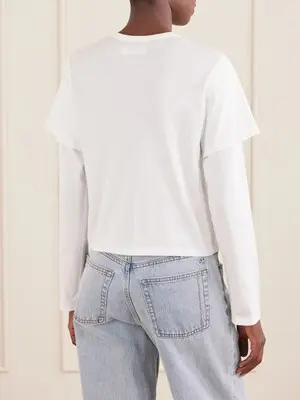 Still Here Double Cotton-jersey T-shirt - White