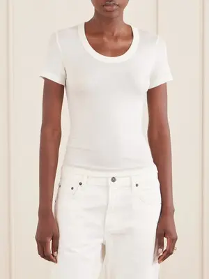 Citizens Of Humanity Maude Ribbed Jersey T-shirt - Neutrals