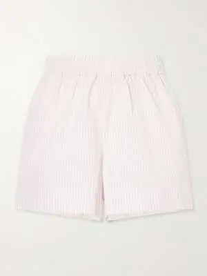 Suzie Kondi Striped Cotton-poplin Shorts - Pink