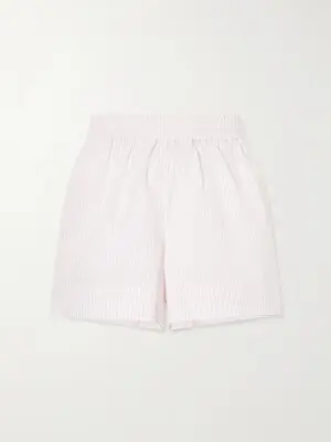 Suzie Kondi Striped Cotton-poplin Shorts - Pink