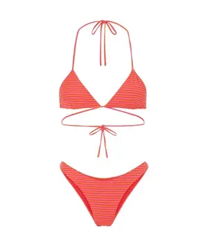LIDO Striped Triangle Bikini - Red