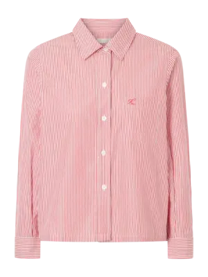 Suzie Kondi Striped Cotton-poplin Shirt - Red