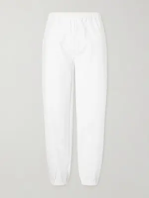 Suzie Kondi Delos Cotton-poplin Tapered Pants - White