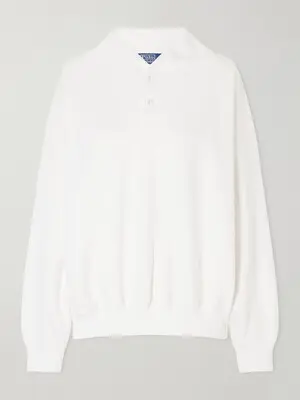 Polo Ralph Lauren Wimbledon Logo-embroidered Cotton-blend Sweatshirt - White